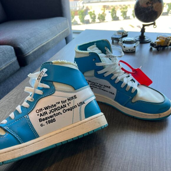 Nike | Shoes | Nike Offwhite Air Jordan High University Blue Unc ...